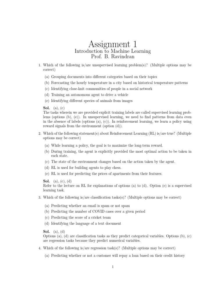 Assignment 1-12 ML | PDF | Linear Regression | Regression Analysis