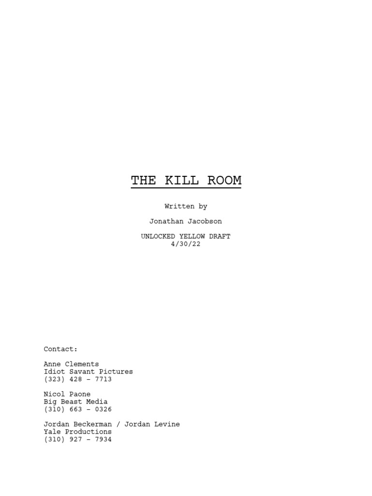 The Kill Room Yellow Draft Unlocked Revisions Cleared(1) | PDF