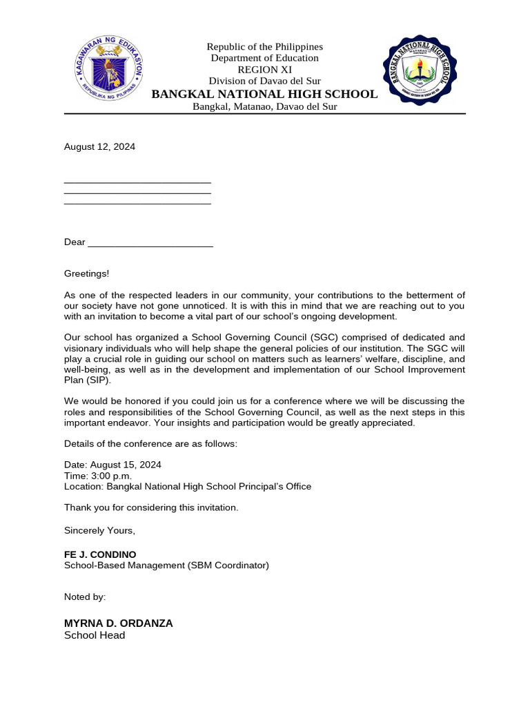 letter-SGC Invitation | PDF