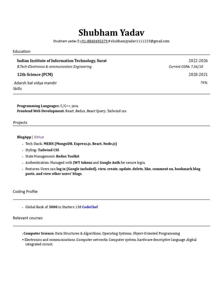 Shubham Resume 1 | PDF