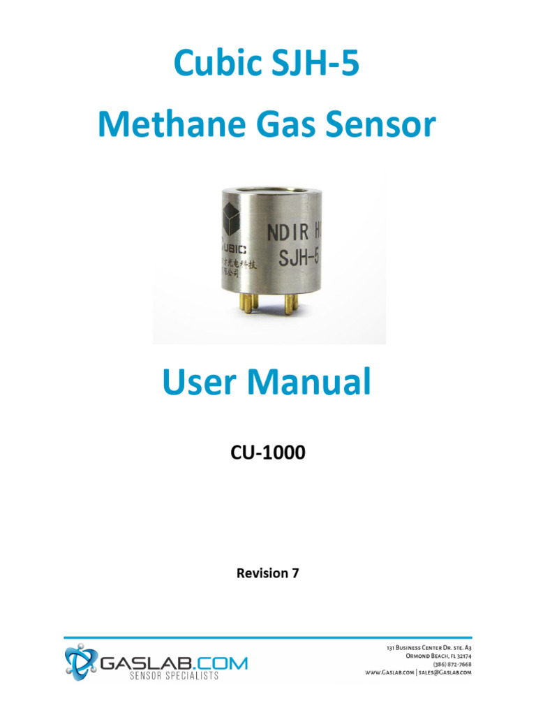 Manual Cubic SJH 5 Methane Sensor GasLab | PDF | Electrostatic Discharge | Sensor