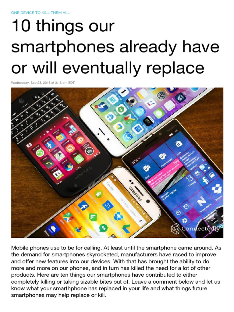 10 Devices Replaced by Smartphones | PDF | Smartphone | Telephone