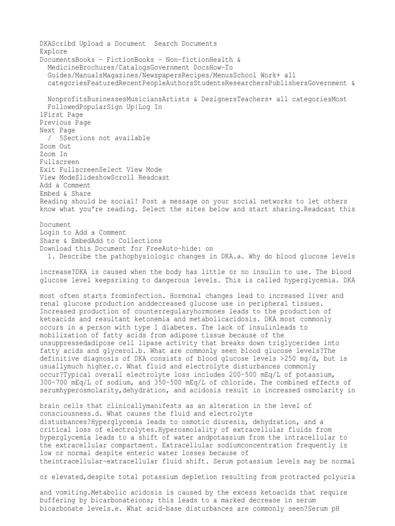 DKA | PDF | Blood Sugar | Intravenous Therapy