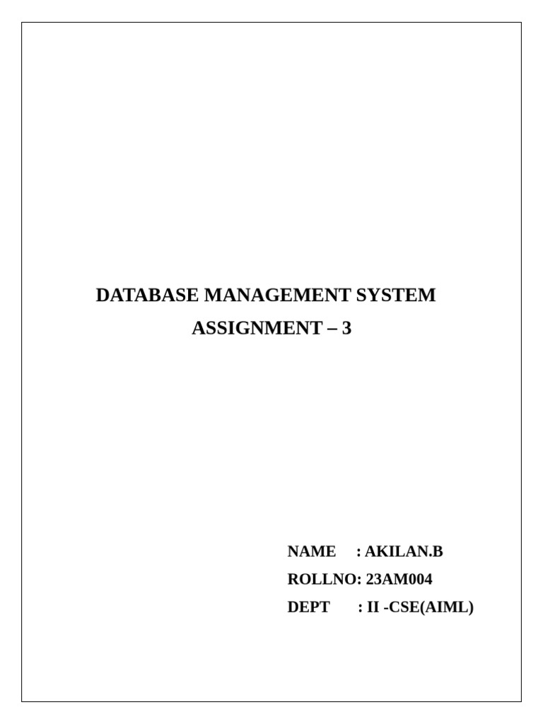 Akilan - Database Management System | PDF