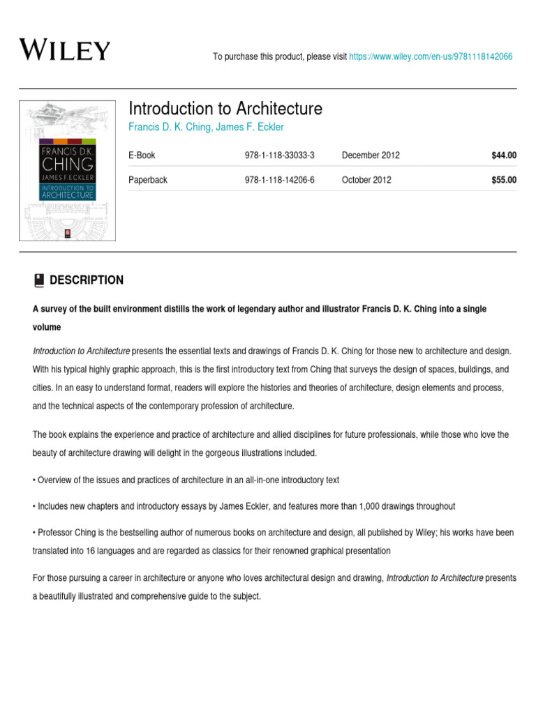 Introduction to Architecture by Ching | PDF | Design