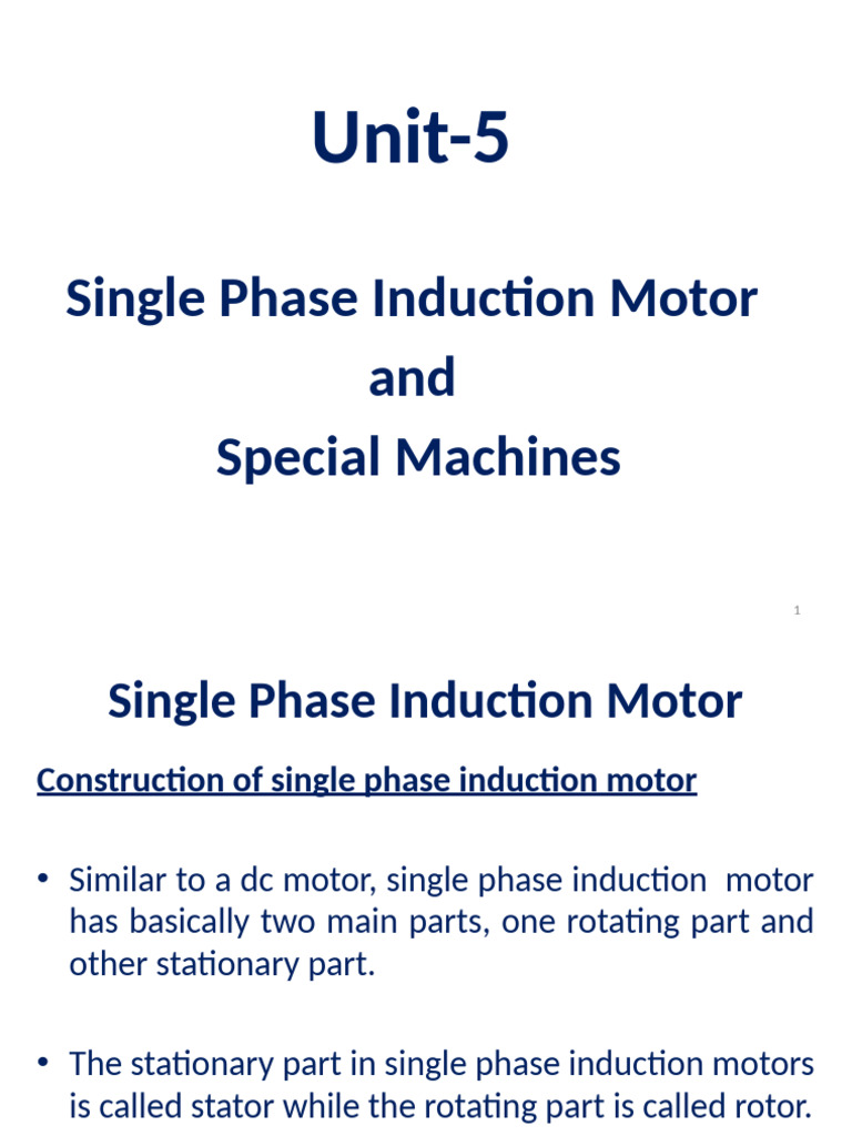 Single Phase Induction Motor Overview | PDF | Electric Motor ...