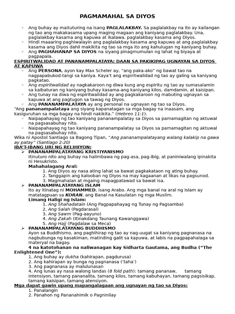 Esp 3rd Quarter Handouts | PDF
