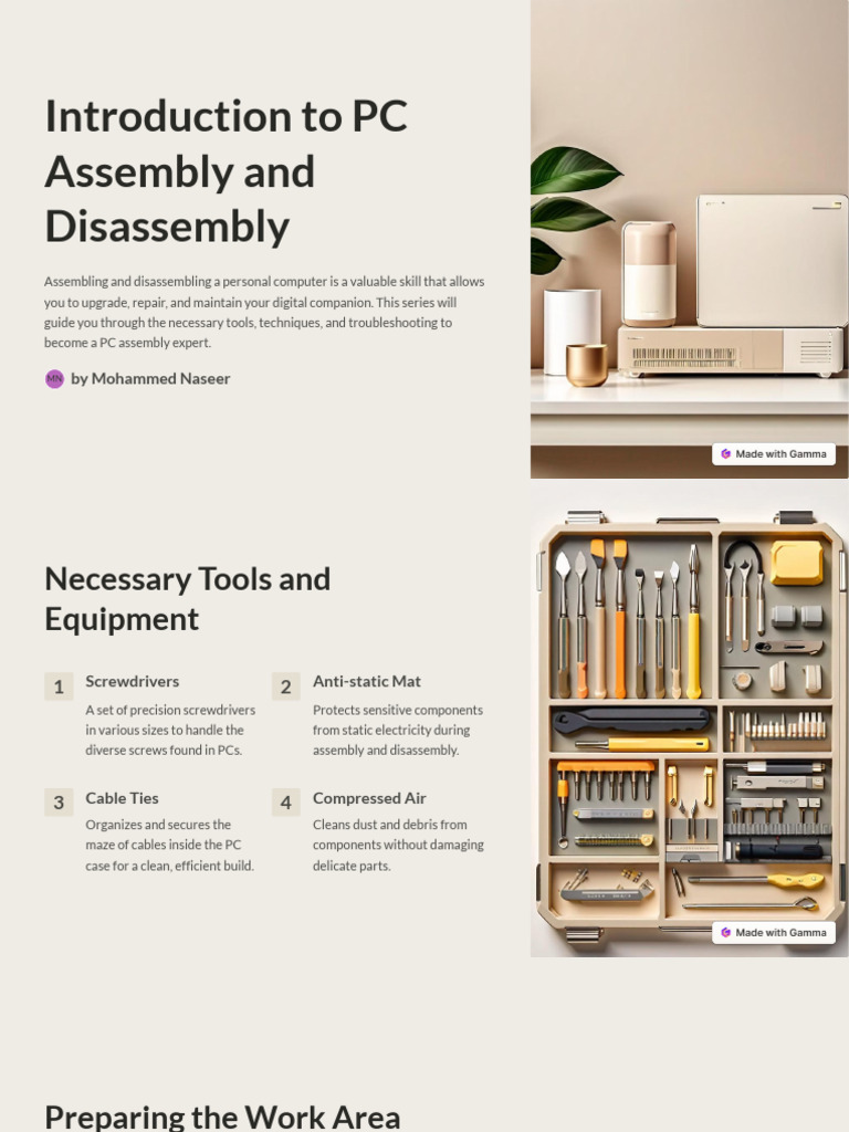 Introduction To PC Assembly and Disassembly | PDF | Personal Computers ...