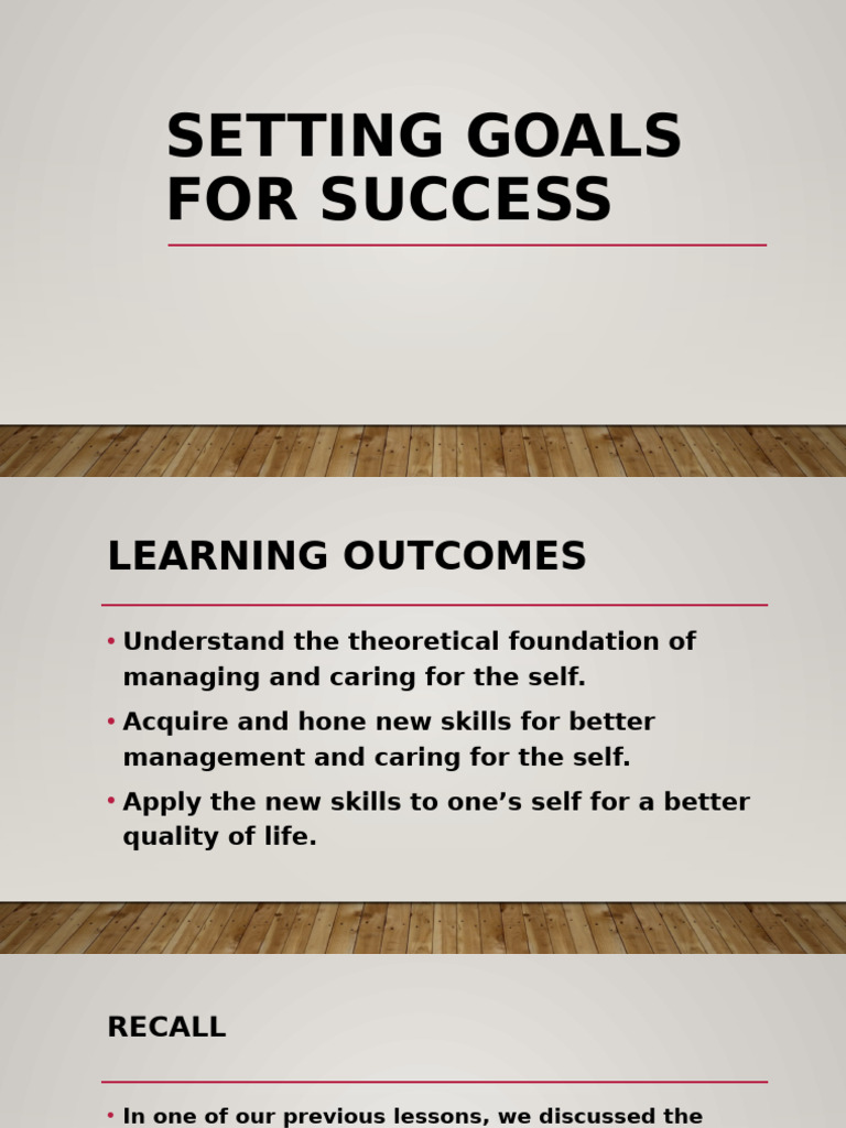 Setting Goals For Success | PDF | Self Efficacy | Goal