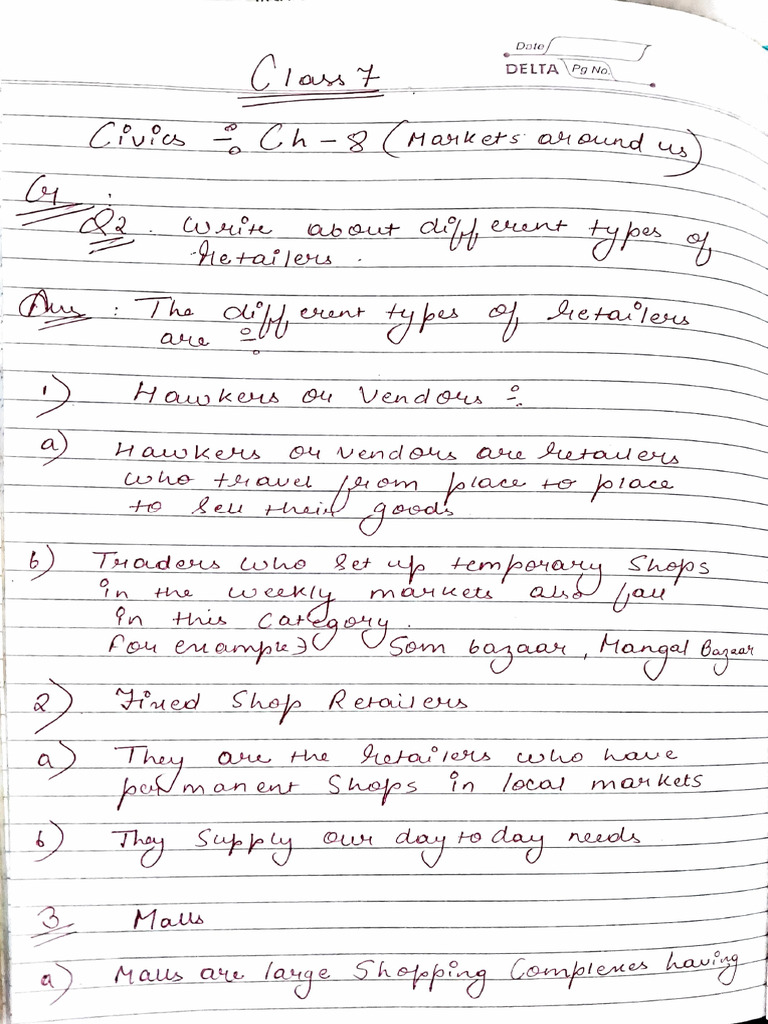 Class 7... Ch-8 (Market Around Us) Long Answer Q2 | PDF