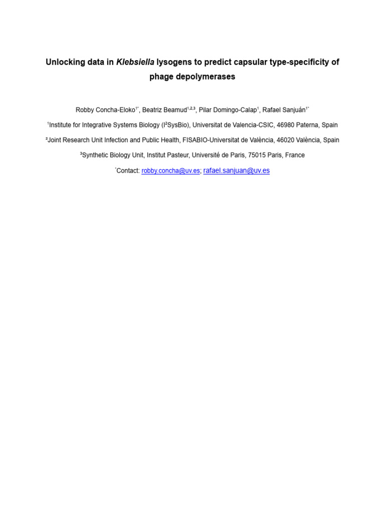 Pre Print 2024 Depolymerase | PDF | Biology
