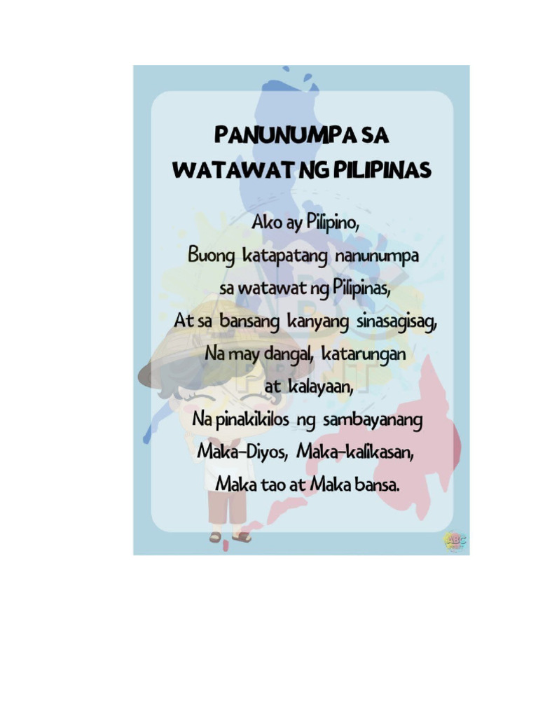 PANUNUMPA SA WATAWAT NG PILIPINAS | PDF