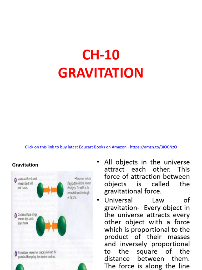 Ch 10. Gravitation | PDF | Gravity | Force