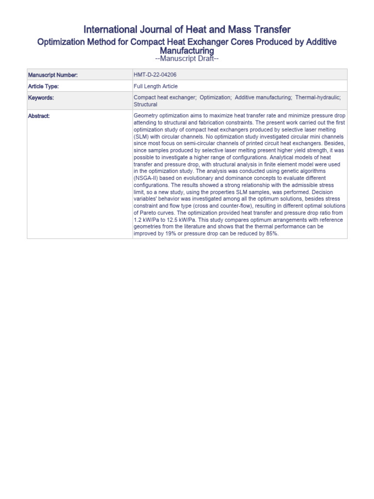 HMT Paper AM HE Reviewer | PDF | Mathematical Optimization | Reynolds ...