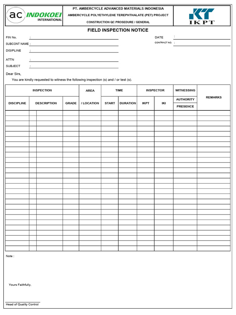 Form Inspection Report Backfilling | PDF | Materials | Earth Sciences