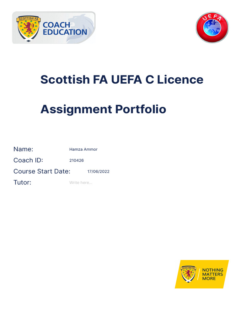 Scottish FA UEFA C | PDF | Forward (Association Football) | Defender (Association Football)