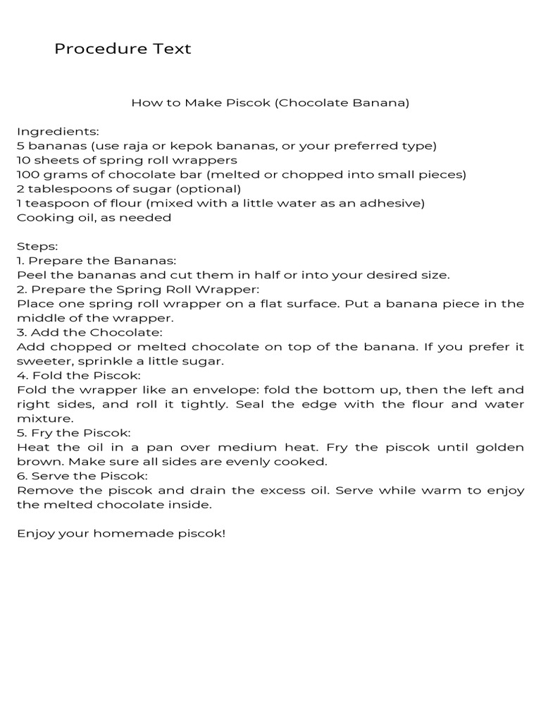 Easy Homemade Piscok Recipe | PDF