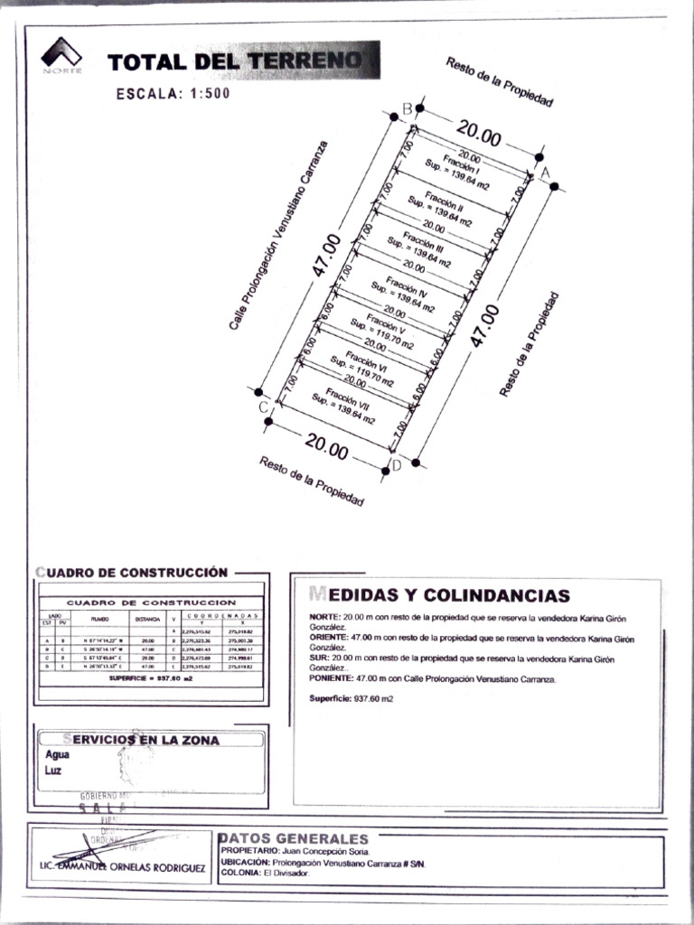 Medidas y Colindancias | PDF