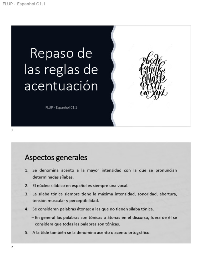 EC1.1 - 1 - Reglas Generales de Acentuación y Tilde Diacrítica | PDF ...