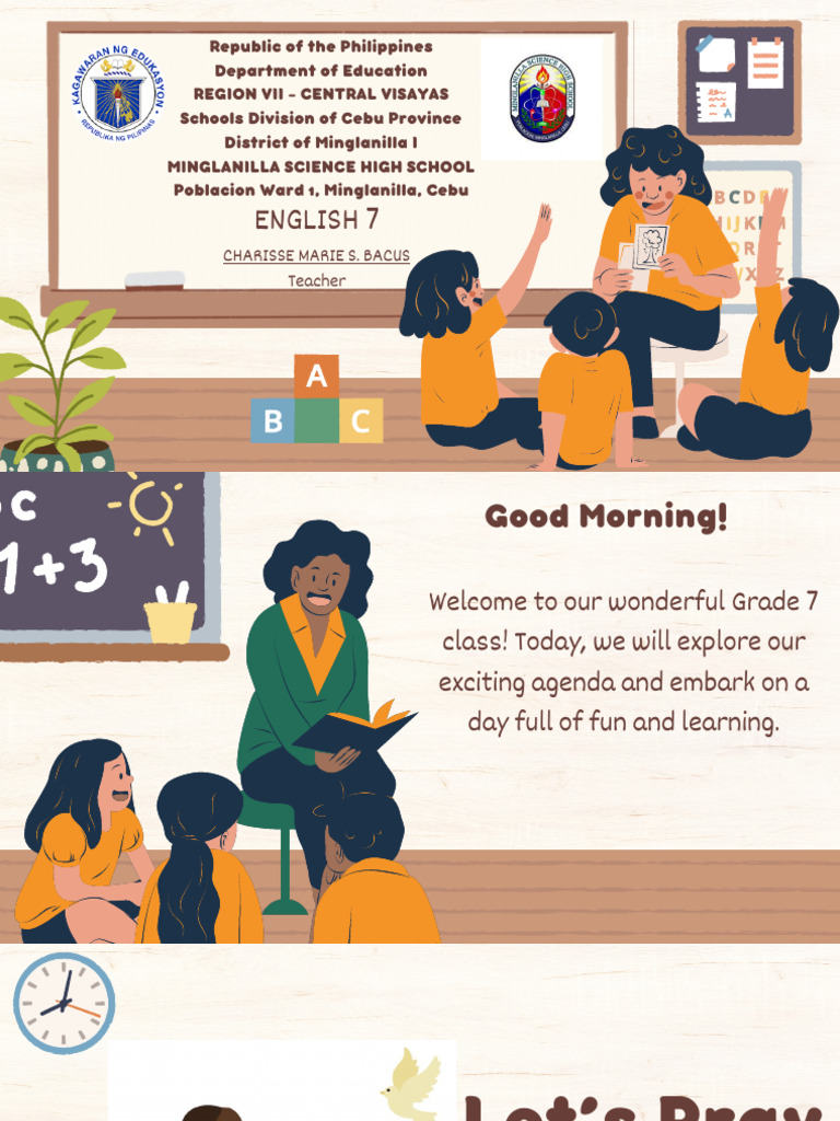 Grade 7 English Class Agenda Overview | PDF