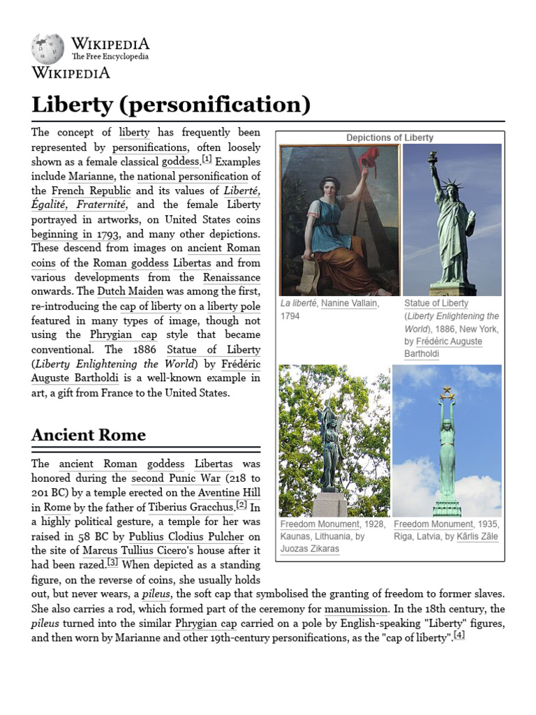 Liberty (Personification) - Wikipedia | PDF