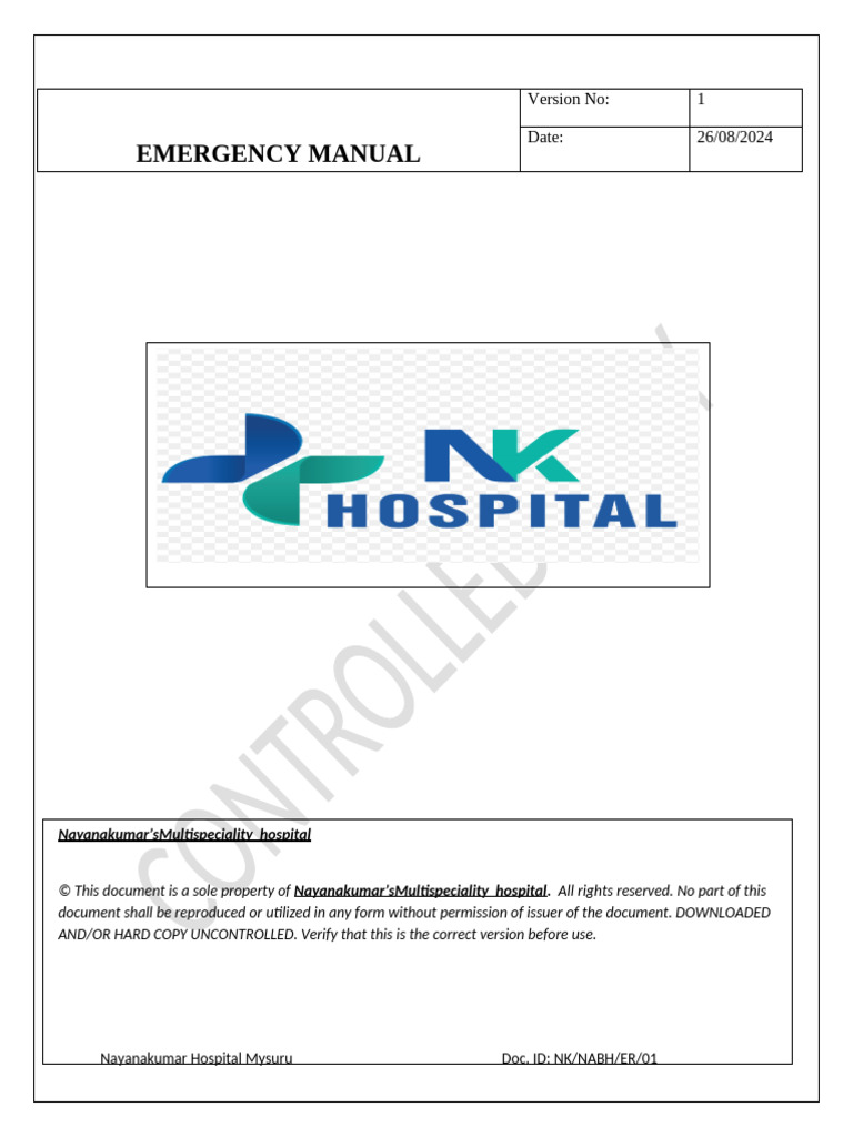 Emergency Manual | PDF | Emergency Department | Nursing