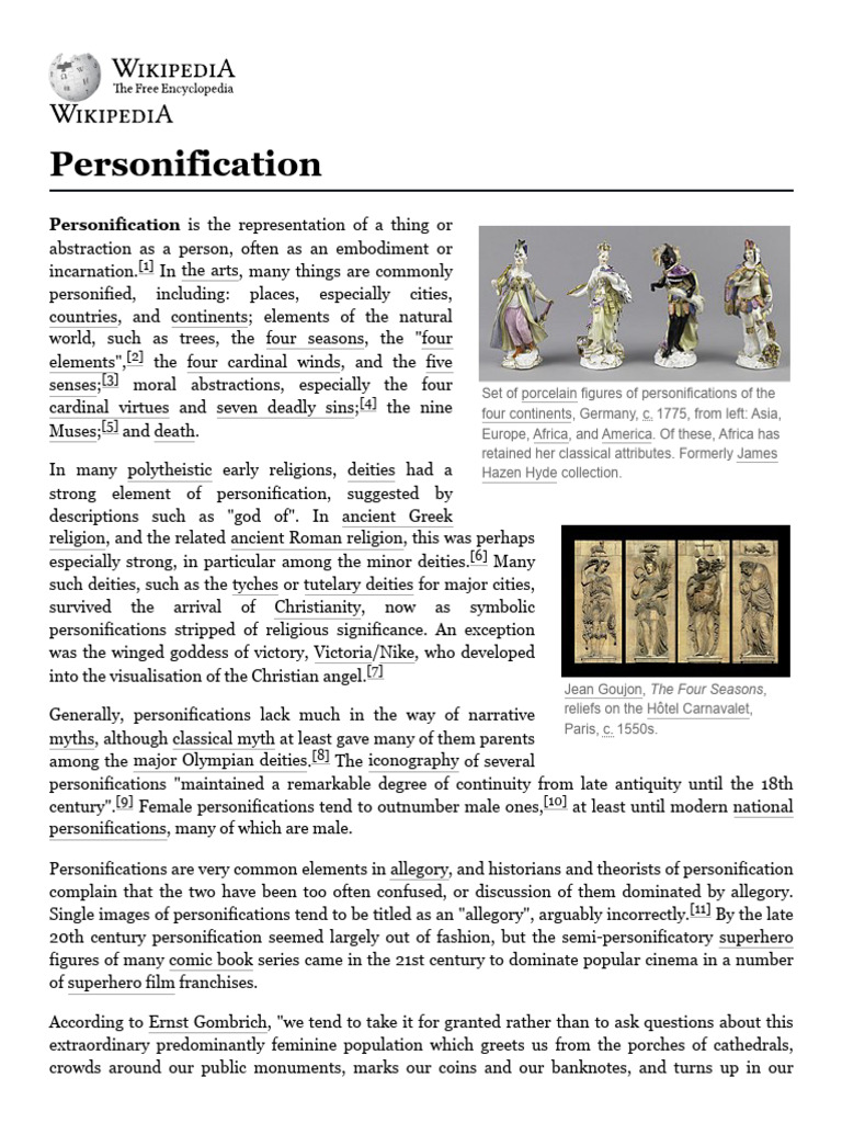 Personification - Wikipedia | PDF