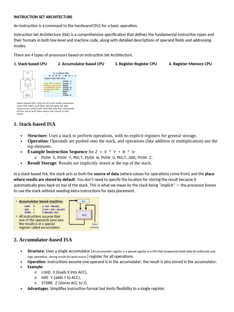 INSTRUCTION SET ARCHITECTURE | PDF | Central Processing Unit | Integrated Circuit