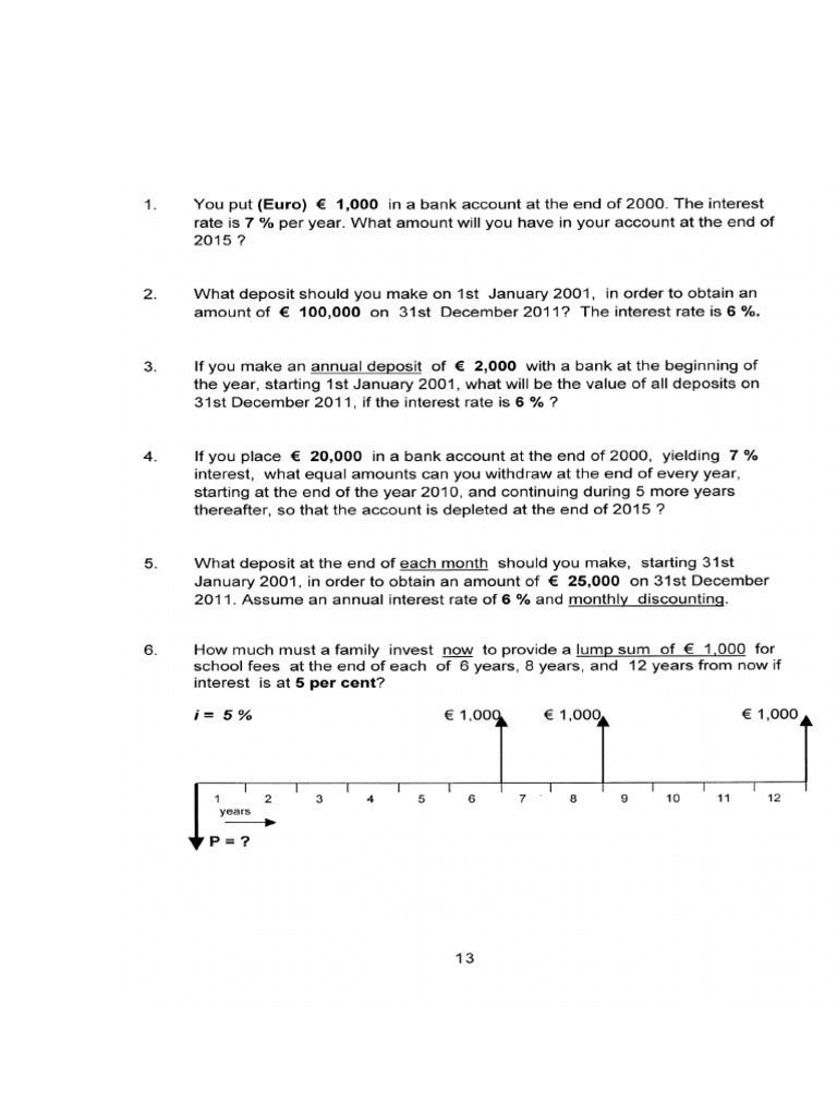 Engineering Economics Tutorial Problems | PDF