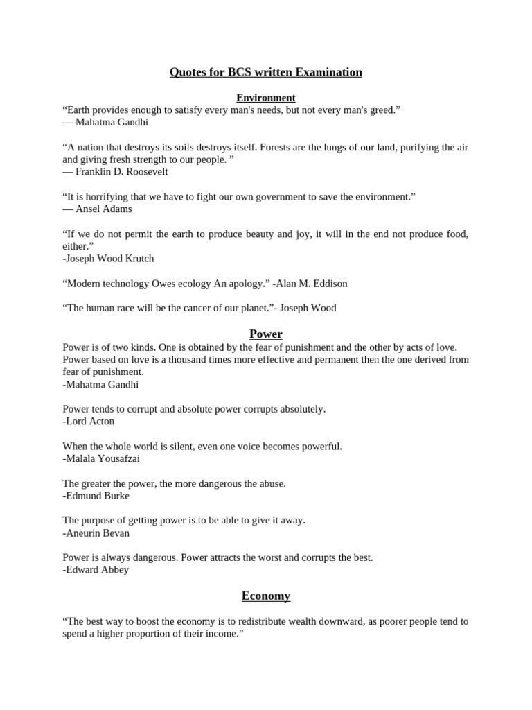 Inspirational Quotes for BCS Exams | PDF