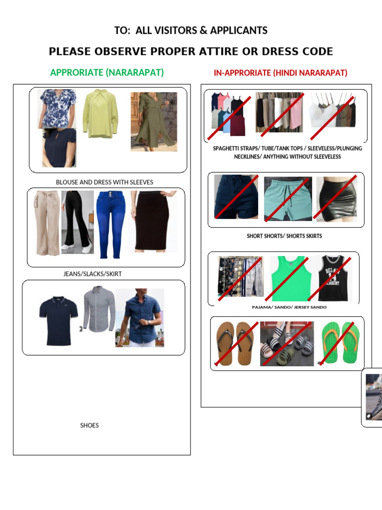 Proper Attire or Dress Code | PDF