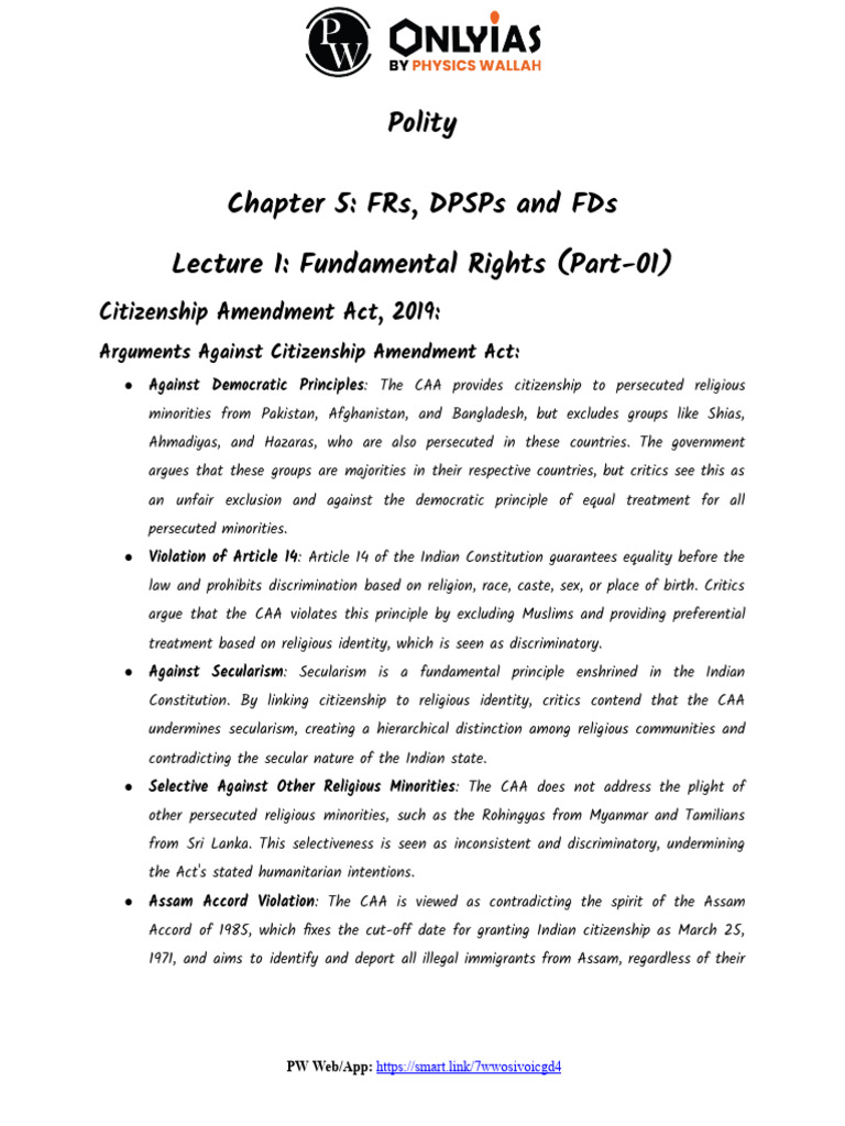 FRS, DPSPs and FDs 01 - Daily Class Notes | PDF | Libertarian Theory ...