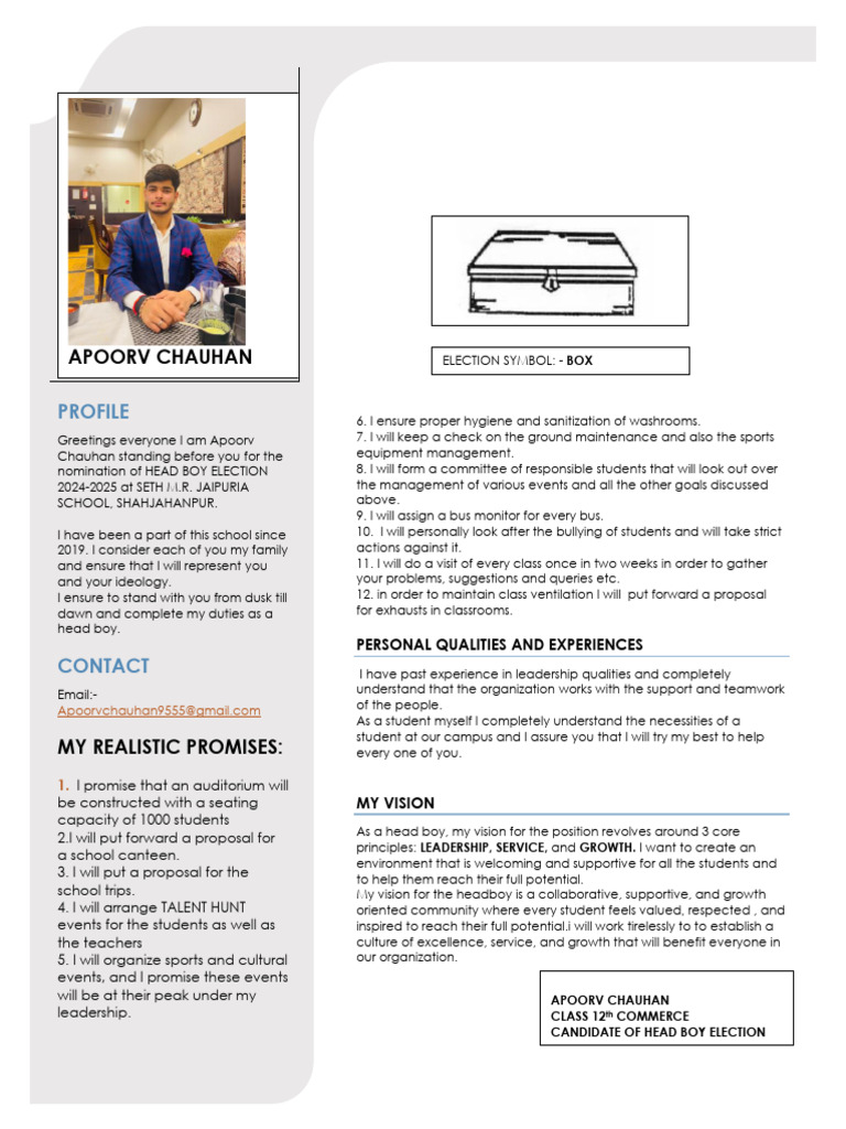 Apoorv Chauhan MANIFESTO | PDF