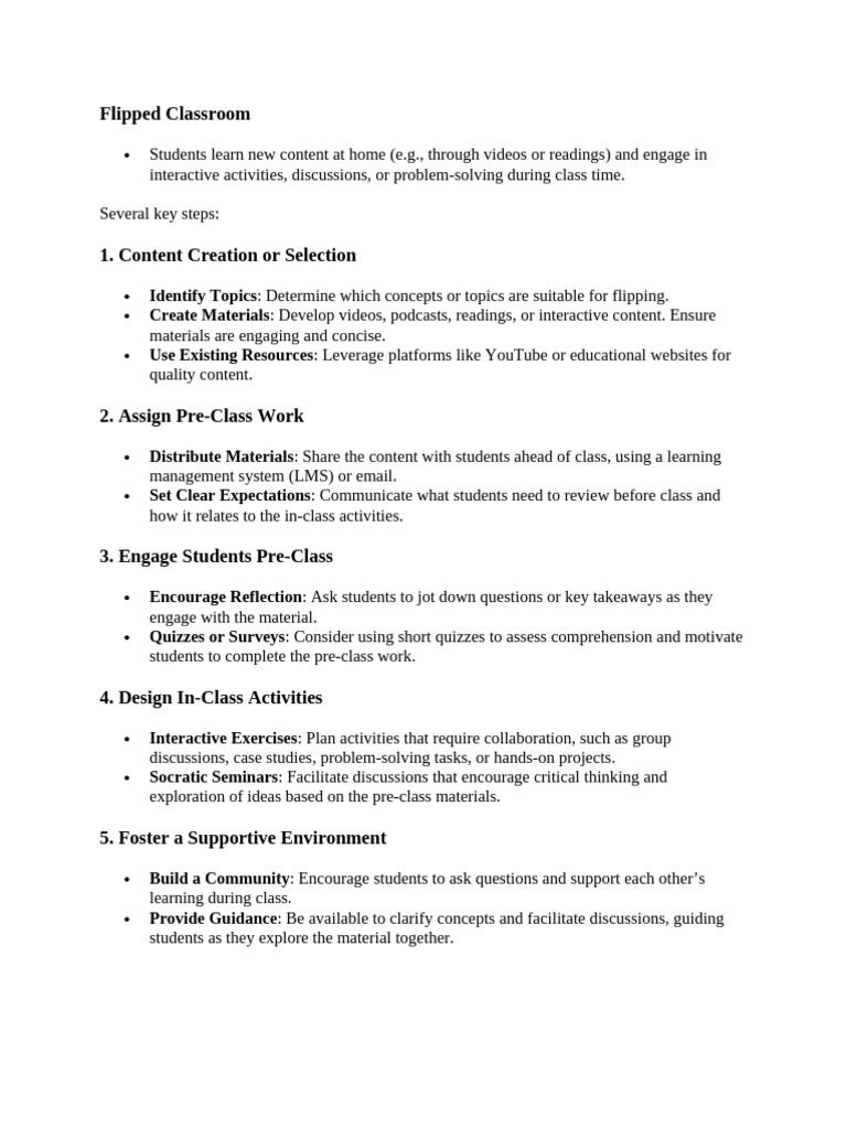 Flipped Classroom Implementation Guide | PDF