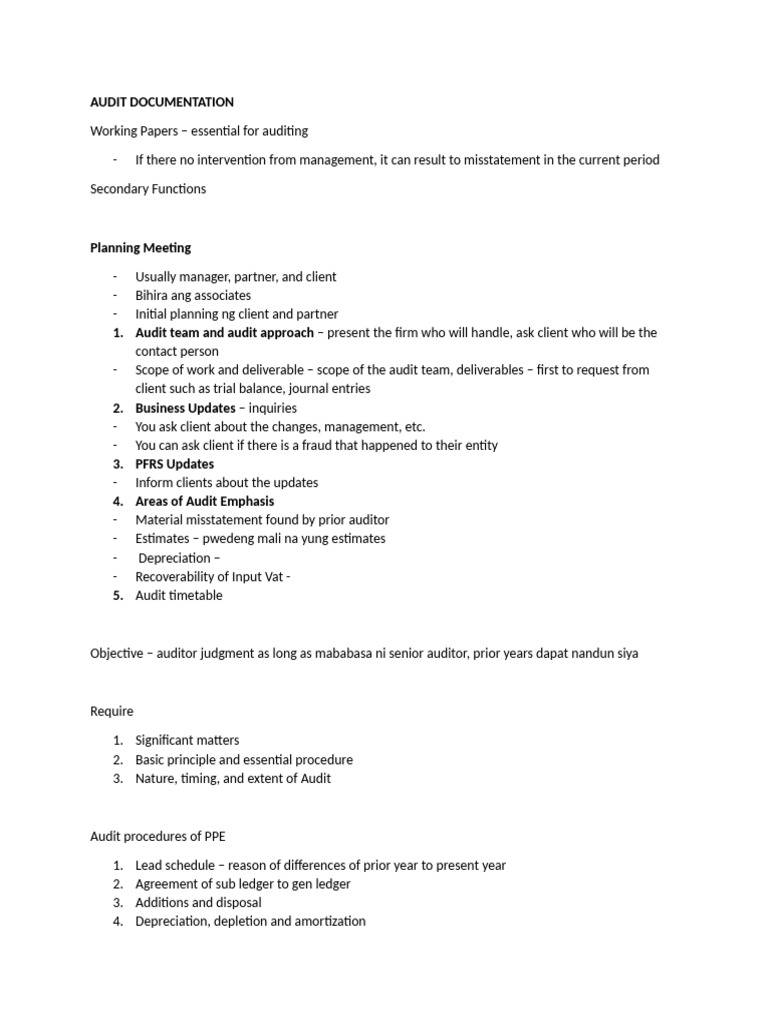 Audit Documentation | PDF | Audit | Going Concern
