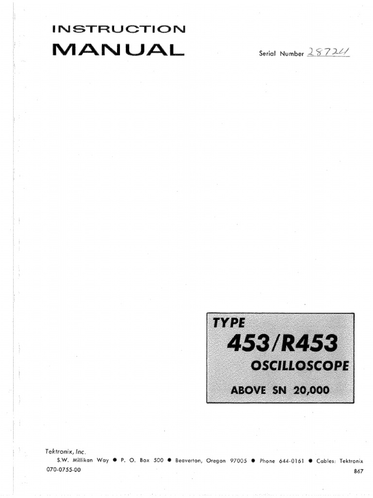 TEK 453 R453 Instruction | PDF