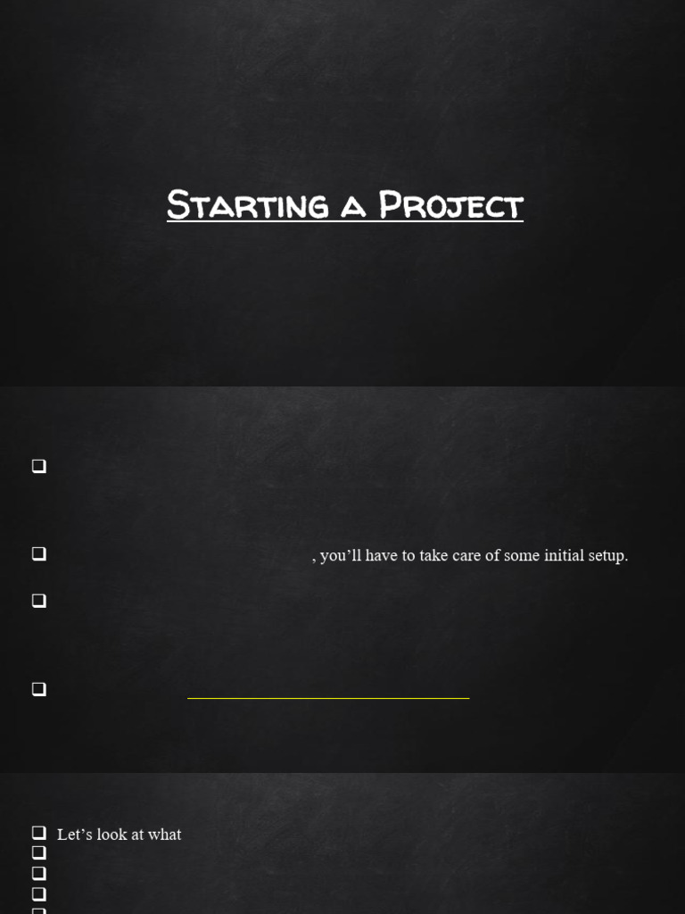 Module-1-L4. Starting a Project | PDF