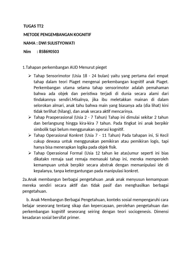 TT2 KOGNITIF dwi sulistyowati 858690503 (2) | PDF