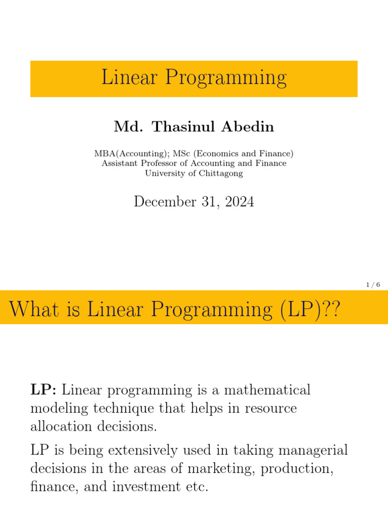 Operations Research Lesson 2-1 | PDF
