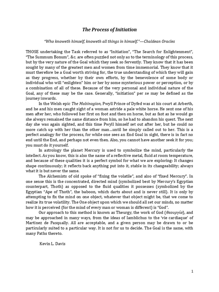 The Process of Initiation | PDF