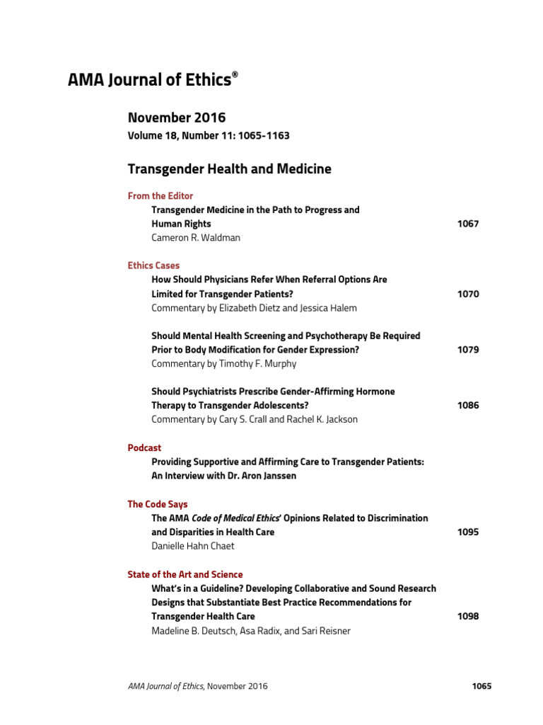 AMA Journal of Ethics Transgender Health and Medicine | PDF ...