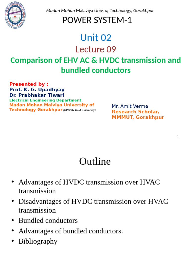Lecture 9 On Comparison of EHV AC& HVDC and Bundled Conductors | PDF | Electric Power ...