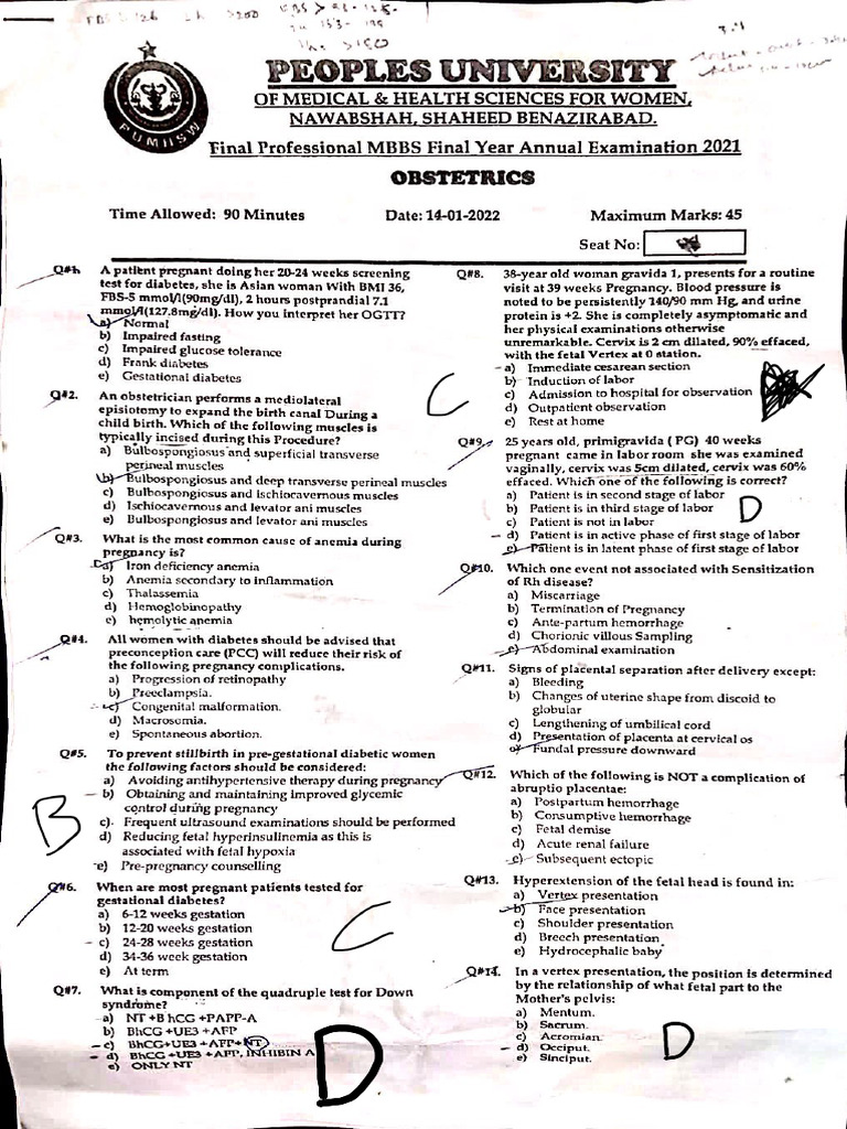 Obs 2022 Bcqs by DR Shahzaib Sikander Me-2 | PDF