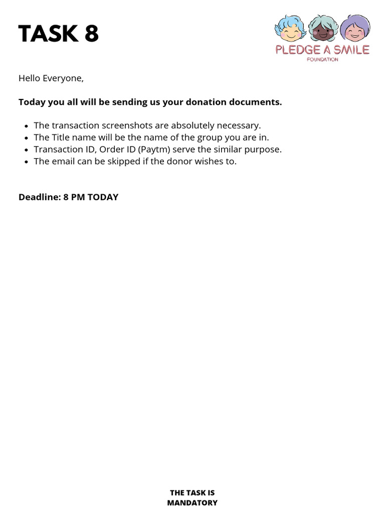 Project Seva - Task 8 | PDF