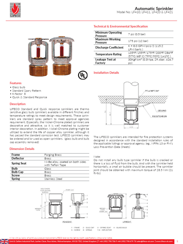 Automatic Sprinkler LF410 LF411 LF420 LF421 - Web 2 - Compressed | PDF ...