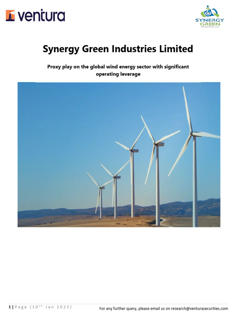 Synergy Green Industries: Wind Energy Investment | PDF | Wind Power ...