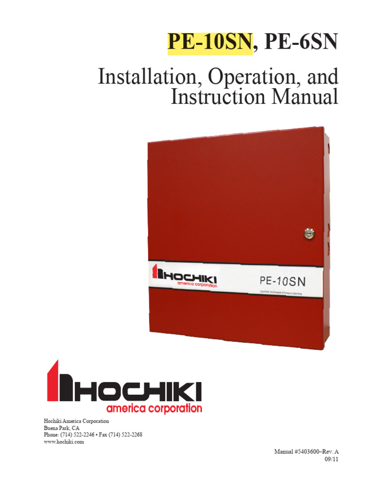 Hochiki PE-10SN Power Supply Manual | PDF | Power Supply | Computer Engineering