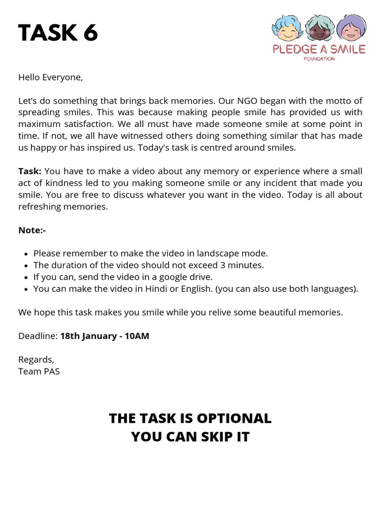 Project Seva - Task 6 | PDF