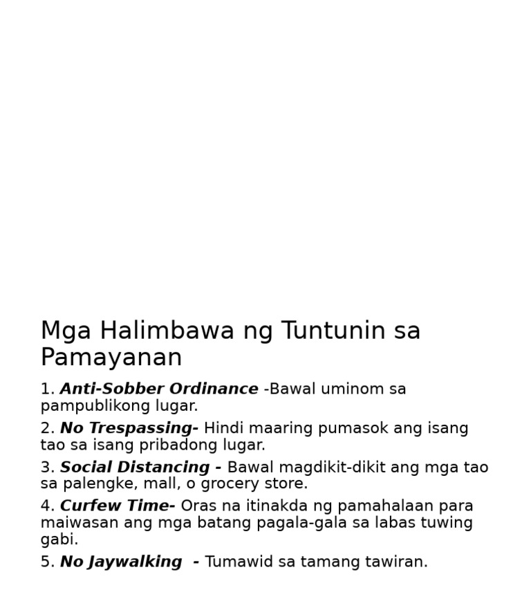 Mga Tuntunin Sa Pamayanan | PDF