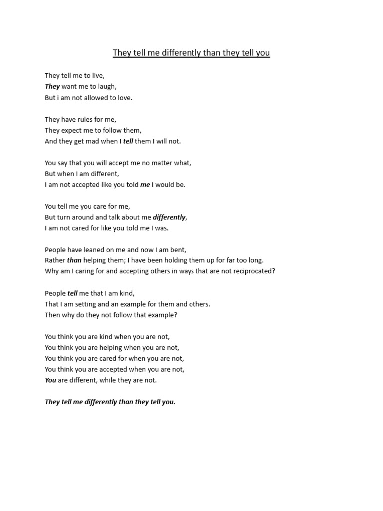 Unreciprocated Acceptance Poem | PDF